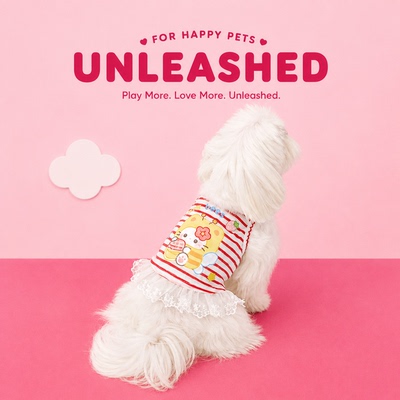 UNLEASHED狗狗夏季短款背心针织吊带薄款kitty可爱宠物狗狗衣服