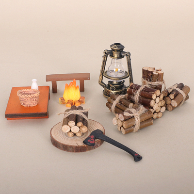 跨境Dollhouse娃娃屋diy仿真微缩柴火造景道具拍摄装饰迷你小摆件