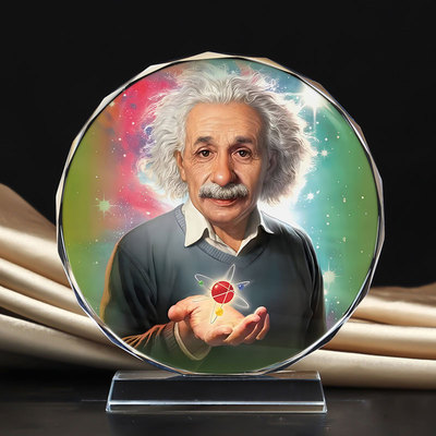 爱因斯坦水晶摆件办公室装饰摆台