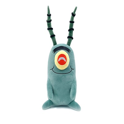 GUMO现货 Plankton 痞老板23cm 海绵宝宝 正版周边 毛绒玩偶坐娃