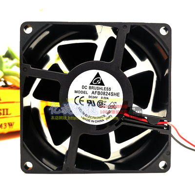 8038台达DELTA 24V 0.50A AFB0824SHE/EHE 8CM厘米变频器散热风扇