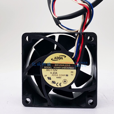ADDA AG060012HB257B02 12V 0.23A 6025 6CM变频器散热大风量风扇