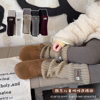 女童打底裤秋冬加绒加厚儿童裤袜不连脚冬季外穿九分女宝宝打底袜