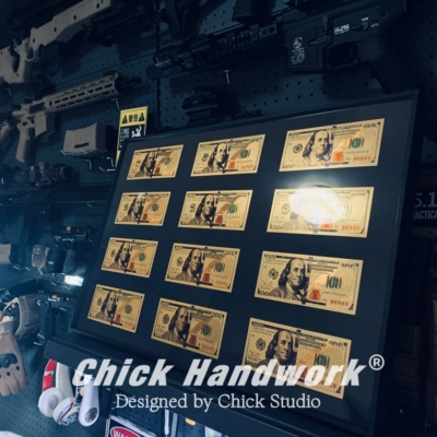 通用金箔美金轻奢正品集邮册九孔现代简约豪华装饰画收藏立体挂画