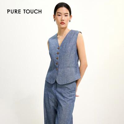 pure touch春夏女士西装马甲职业正装马甲通勤简约百搭上衣新