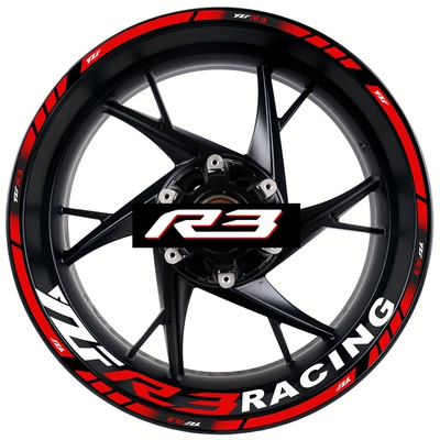 适用于雅马哈YZF600 R1 R3 R6轮毂个性改装轮圈钢圈反光防水贴花