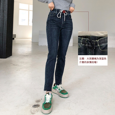 小脚裤棉弹牛仔秋季新款