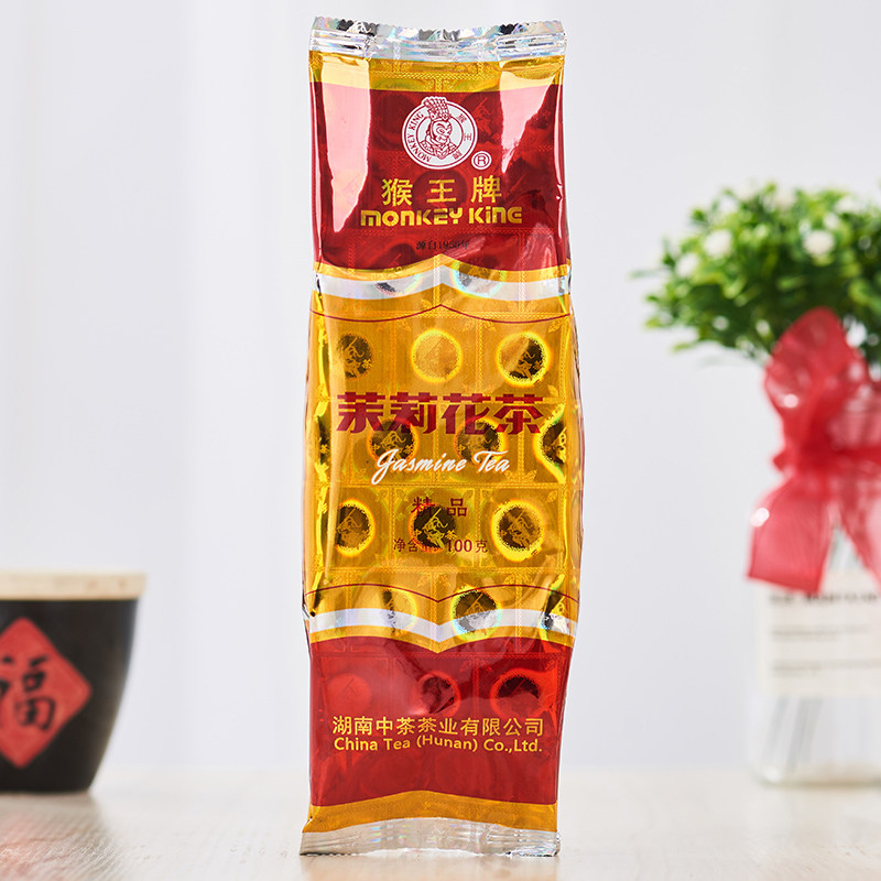中粮中茶猴王精品茉莉花茶100g茉莉鲜花窨制袋装浓香耐泡茉莉花茶