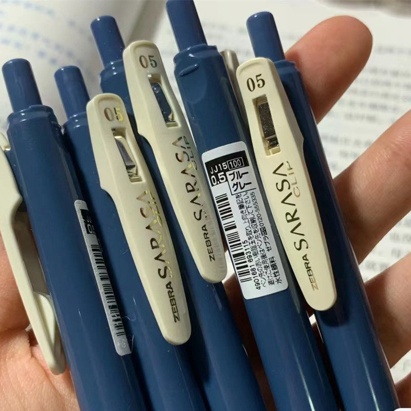 新色ins日本ZEBRA斑马JJ15复古笔SARASA按动中性笔湖蓝 酒红0.5mm