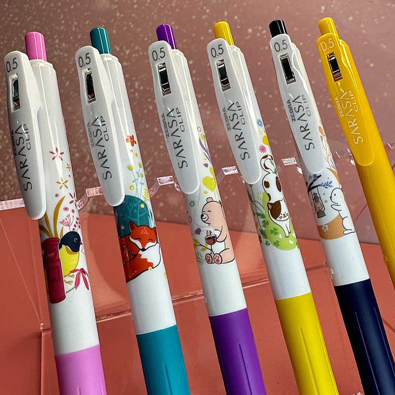 新品斑马ZEBRA动物的花园限定黑色按动JJ15中性笔小狐狸兔子套装