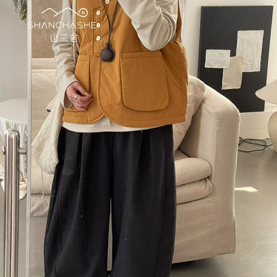 山茶舍-冬上新圆领加绒百搭时尚马甲H8592