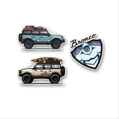 定做车贴适用于烈马bronco汽车改装贴纸雪野人汽车反光车贴 7317