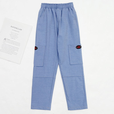 街头自然腰牛仔裤松紧腰