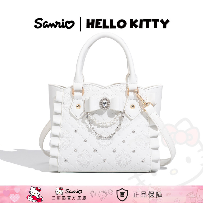 HelloKitty2026新托特包珍珠水钻蝴蝶结洛丽塔少女单肩斜挎手提包
