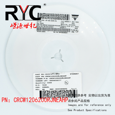 CRCW1206200RJNEAHP Vishay原装 厚膜电阻器-SMD 3/4W 200ohms 5%