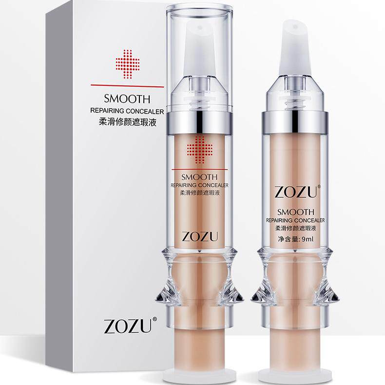 ZOZU柔滑修颜针管遮瑕液 轻薄细腻保湿不油腻粉底液轻薄细腻
