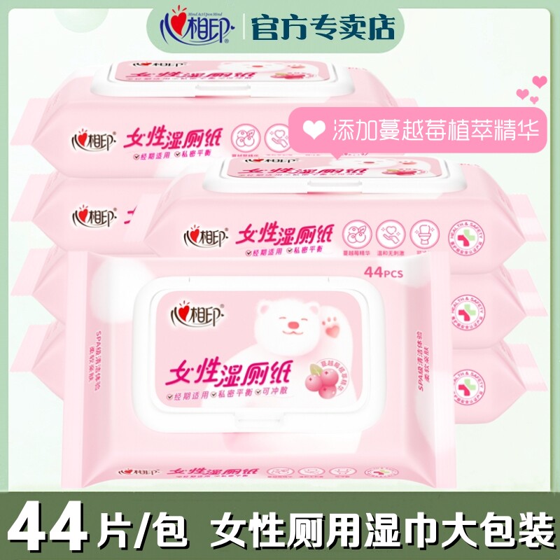 心相印湿厕纸女性装经期私处清洁厕用成人湿巾大包家用卫生湿纸巾