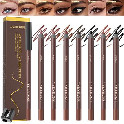 TK网红亚马逊彩色眼线胶笔防水极细可削Eyeliner Pen带卷笔刀