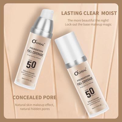 Foundation Concealer OCHEAL温变粉底保湿不脱妆提亮变色遮瑕液