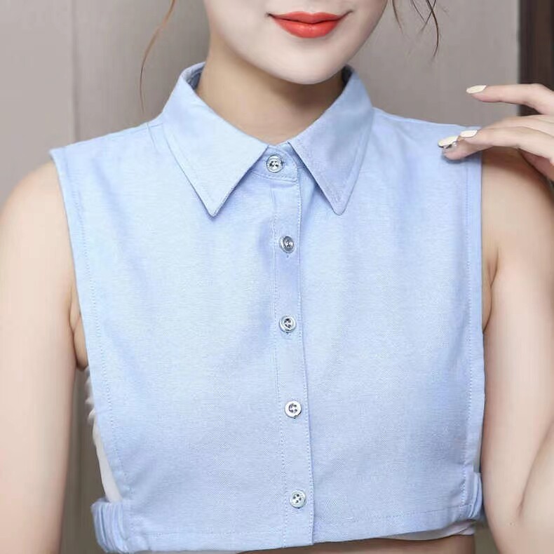 假领子女百搭假领春秋冬季多功能装饰韩版蓝色假衣领衬衣服衬衫领