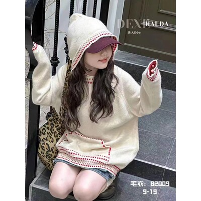 DEXE 82009 色线连帽毛衣
