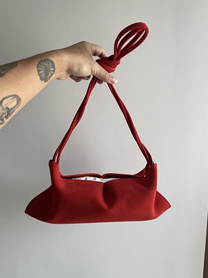 泰国潮牌 oabo 纯手工麂皮绒面立体剪裁手提单肩包（包含蘑菇）