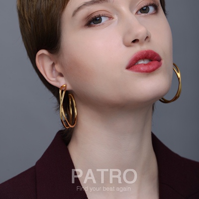 【PATRO原创设计】耳环新款镀真