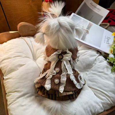 秋冬狗狗泰迪犬衣服小体熊博美保暖可爱宠物猫猫咪加绒加厚棉裙