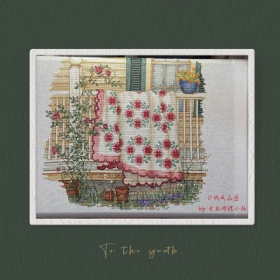 弹弹十字绣 D1283LA四季被单-8月 自配DMC/R线十字绣套件 非印花