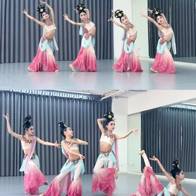 女童敦煌舞蹈演出服沁莲同款