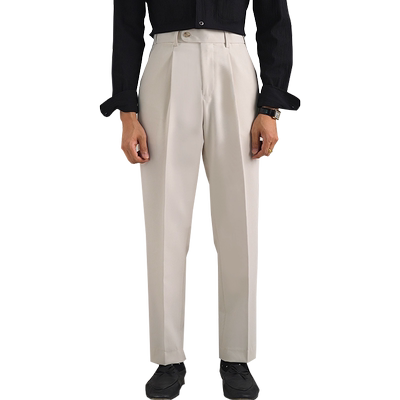 百搭基础款松紧腰休闲西裤