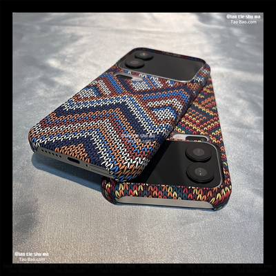 波西米亚编织毛衣纹Reno15适用OPPO一加ACE6/5/Find X9手机壳X8Ultra碳纤维纹磨砂12大孔13T超薄TURBO6/3PRO