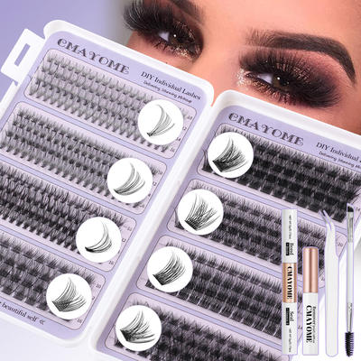 Segmented 484 clusters of false eyelashes 10-16mmD curve睫毛