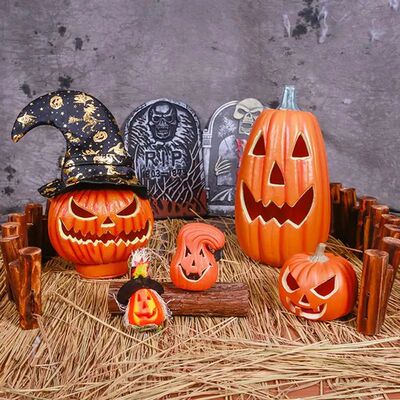 1Pc Decorative Pumpkin Halloween Props Lantern Decor Pumpkin
