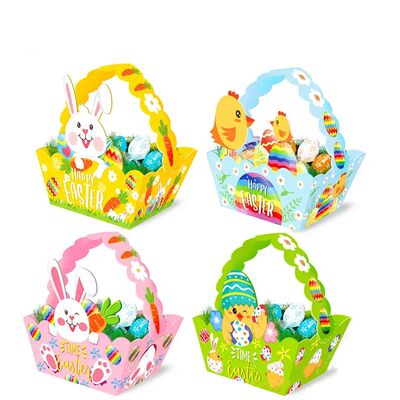 Colorful Easter Day Rabbit Basket Handheld Easter Egg Happy