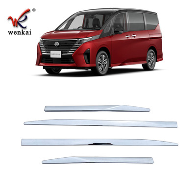 适用于日产23款SERENA改装车身门边电镀装饰条 C28专用侧裙防撞条