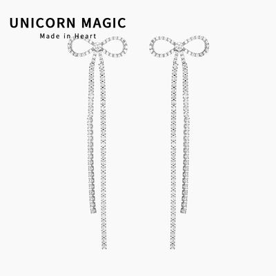 蝴蝶结耳环女长款耳坠简约百搭