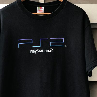 游戏机字母边艺落肩短袖