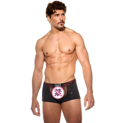 GH网纱拉链玫瑰低腰性感平角内裤