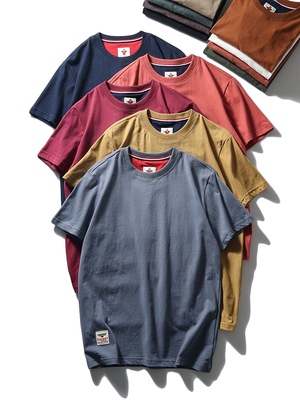 全棉水洗磨毛亲肤透气短袖T恤衫