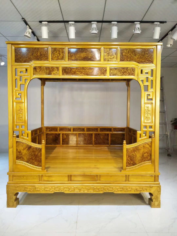 正宗精品佳作架子床黄金樟(山香果)明清古典床铺 一件 216*187