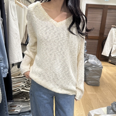 GILLI㊣韩国东大门直邮女装新品热卖推荐休闲时尚针织衫亚麻布