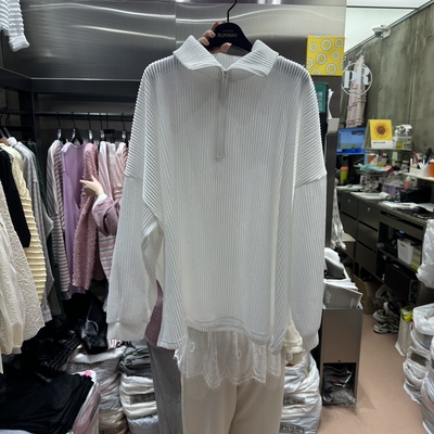 RUNWAY韩国代购㊣女装新品推荐26春夏人气时尚真品长袖T恤拉链