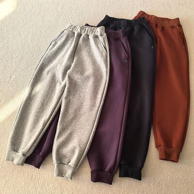 130-170码~冬装男女童装 厚实一体绒好品质弹力休闲运动裤