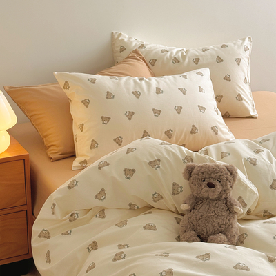 可爱卡通小熊全棉纯棉被套单件