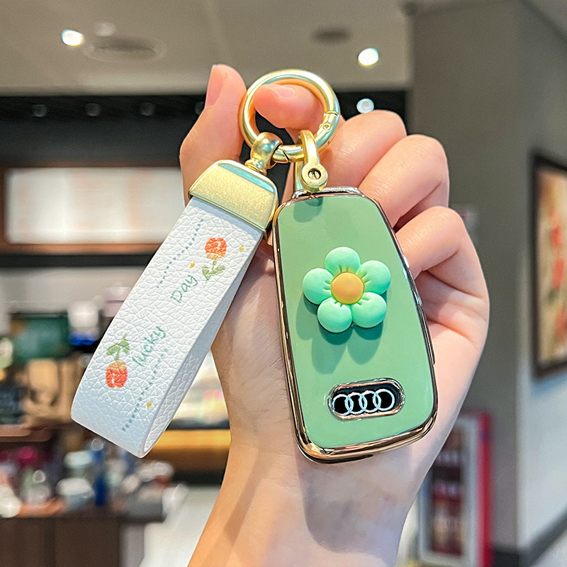 奥迪a3钥匙套q3女士q2l全包q7汽车a6l壳tt扣a4l高档q5l a5 a7 a8l_虎窝淘