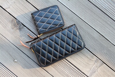 hdk海觉菱形格茶芯复古潮流钱包