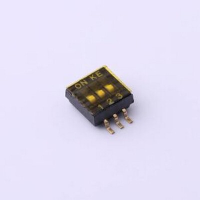 DSHP03TSGER 拨码开关 1.27mm 3位贴片拨码开关(S脚) SMD-6P,5.4x