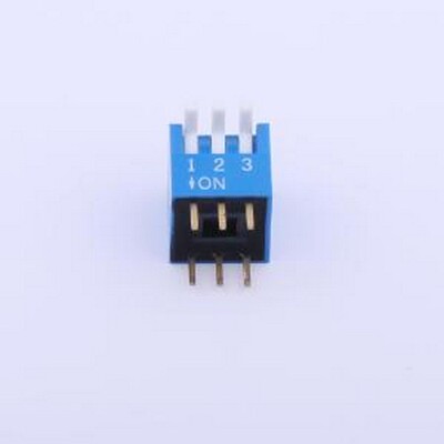 TE-03R 拨码开关 拨码开关蓝色03P-180度 间距2.54mm 立式直插侧