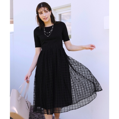 Tiaclasse可洗异质材料拼接设计连衣裙女ONWARD